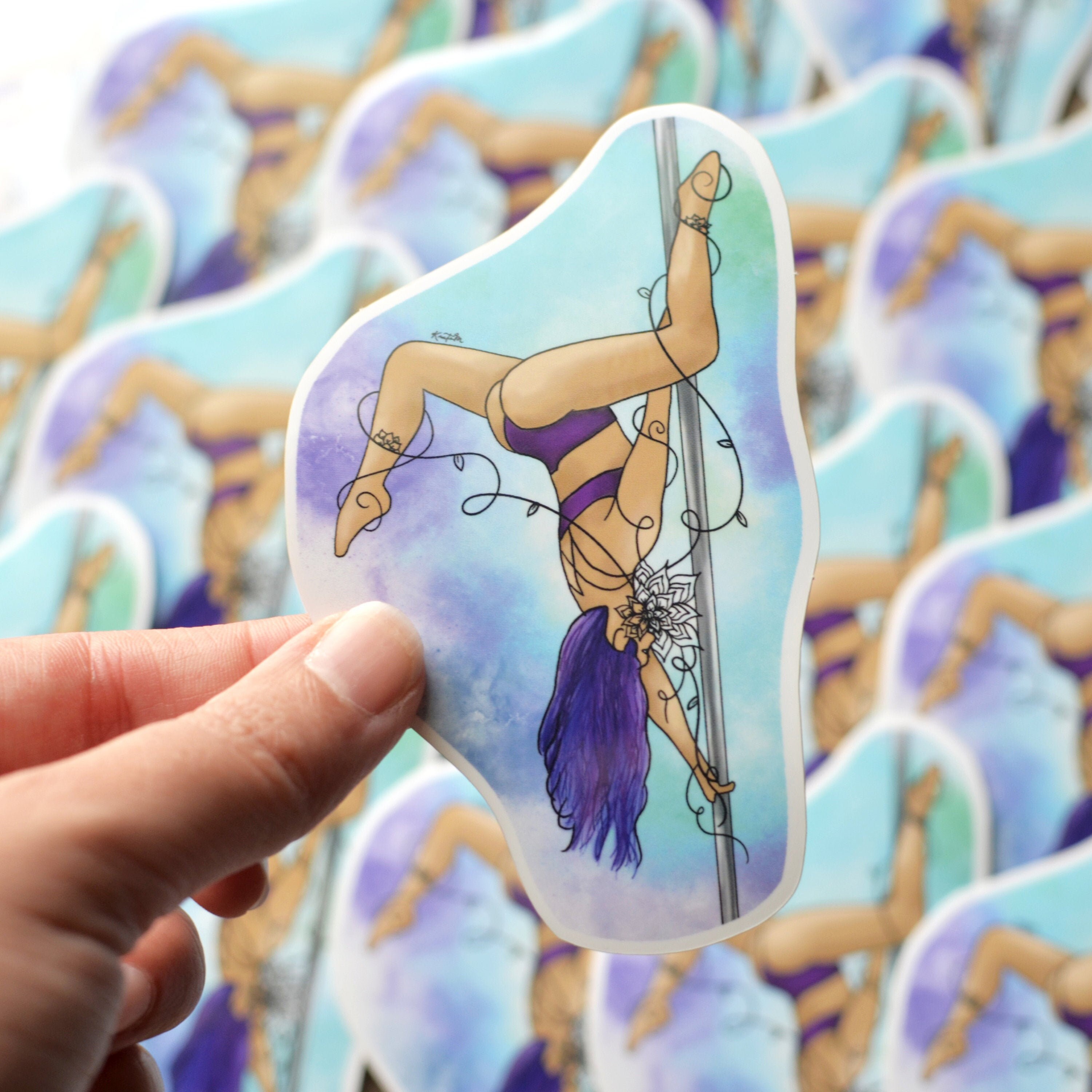 Butterfly Pose Pole Dance Sticker / Artwork Stripper Sticker / | Etsy