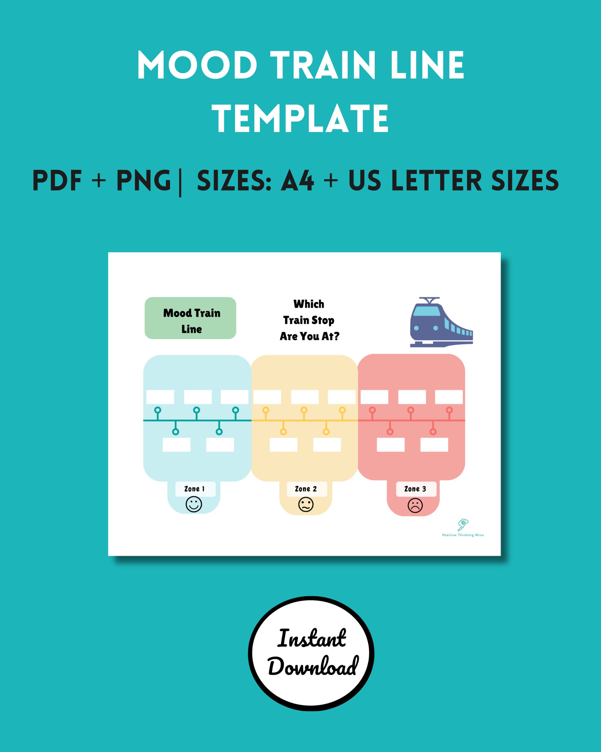Printable Mood Train Line Template, Kids Mood Tracker, Mood Chart ...