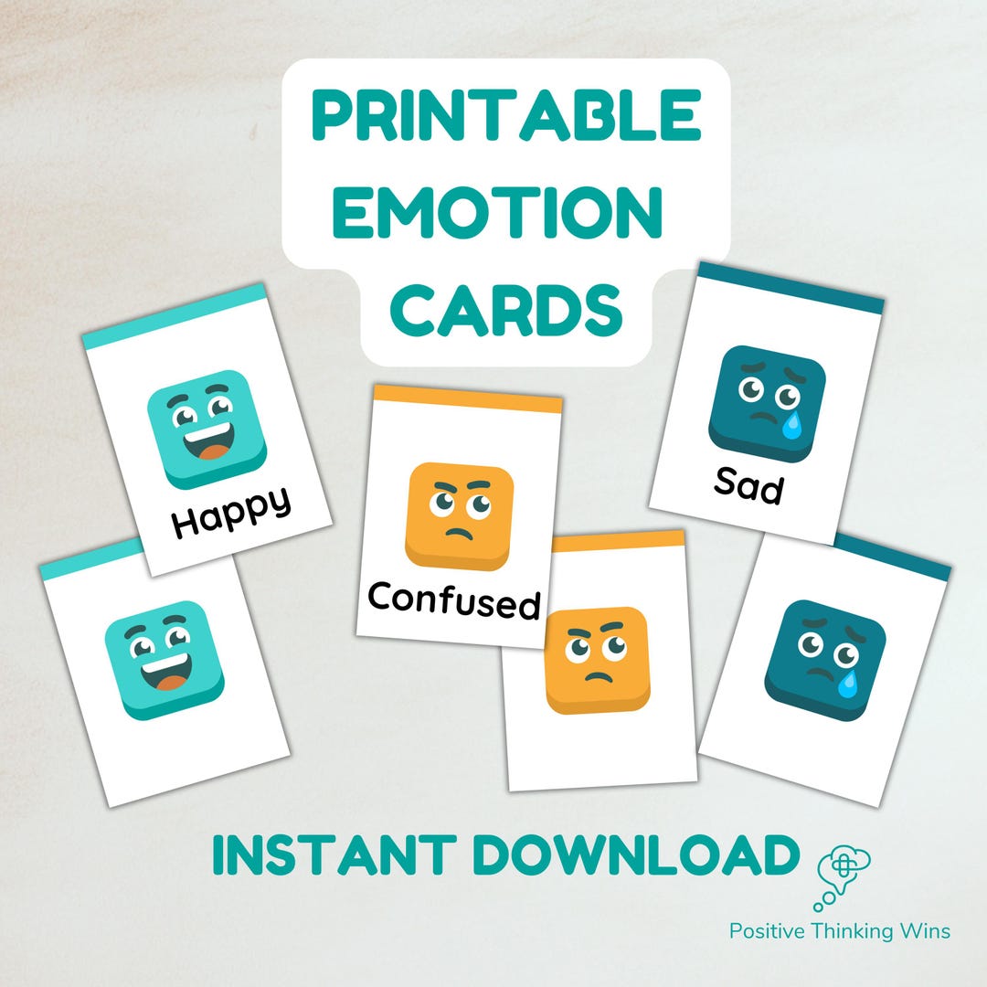 Emotion Cards, Printable, for Kids, Children, Feelings, Moods ...