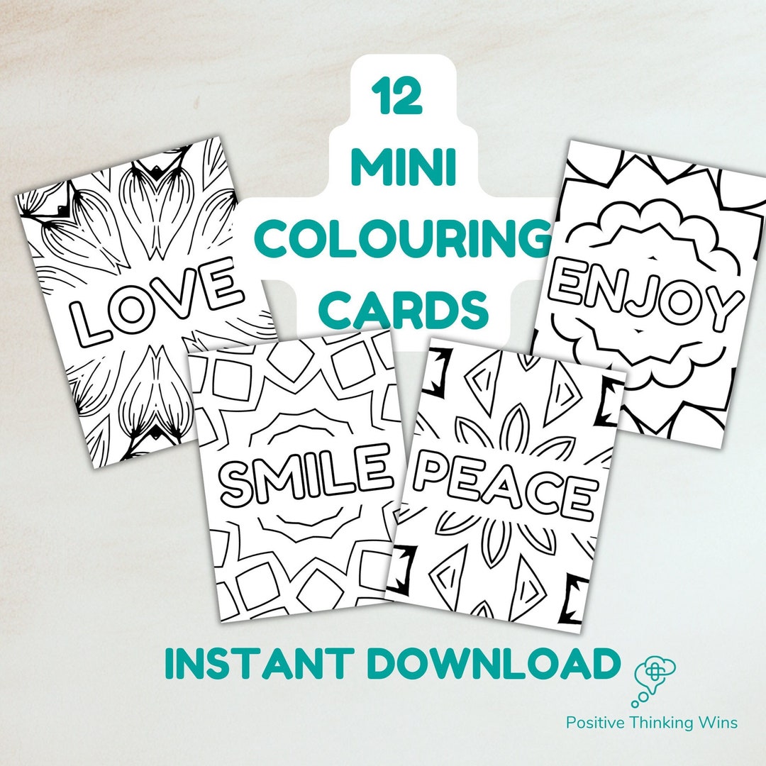 Printable, Mini Coloring, Cards, Pages, Mindful Coloring, Adult, Teen ...