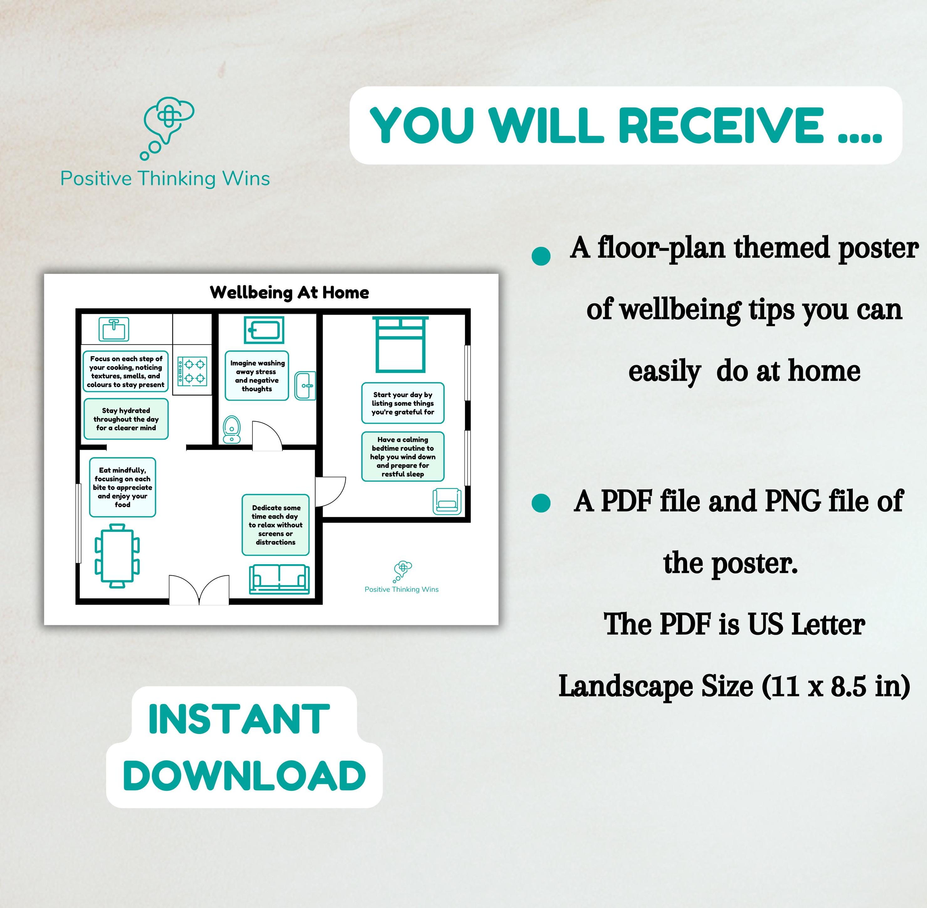 Printable, Wellbeing at Home, Wellness, Mental, Wellbeing, Reminders ...