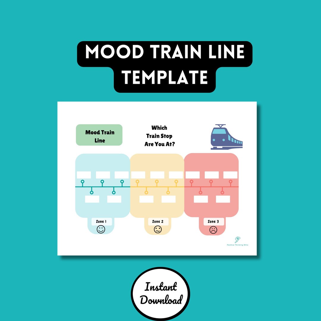 Printable Mood Train Line Template, Kids Mood Tracker, Mood Chart, Feelings, Child Mood Journal ...
