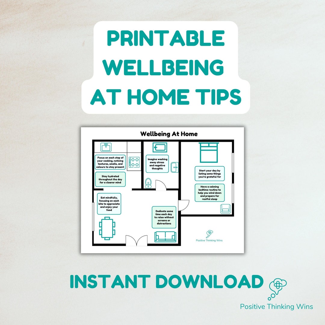 Printable, Wellbeing at Home, Wellness, Mental, Wellbeing, Reminders ...