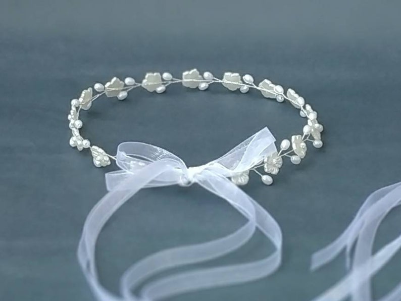First Communion Flower Headband White Floral Hair Wreath Communion ...