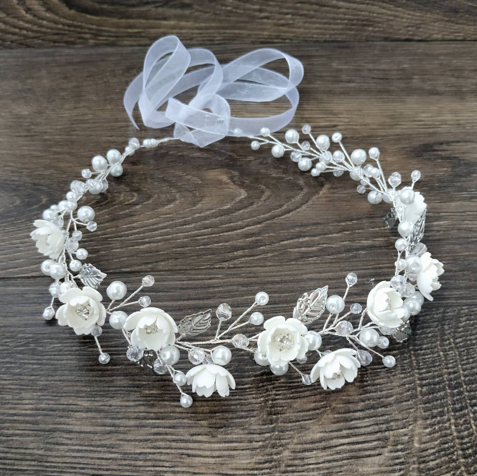 First Communion Headpiece. First Communion Flower Headband - Etsy
