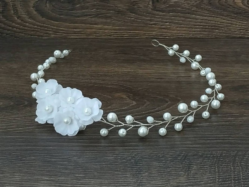 First Communion Headband Adjustable Flower Hair Wreath. | Etsy