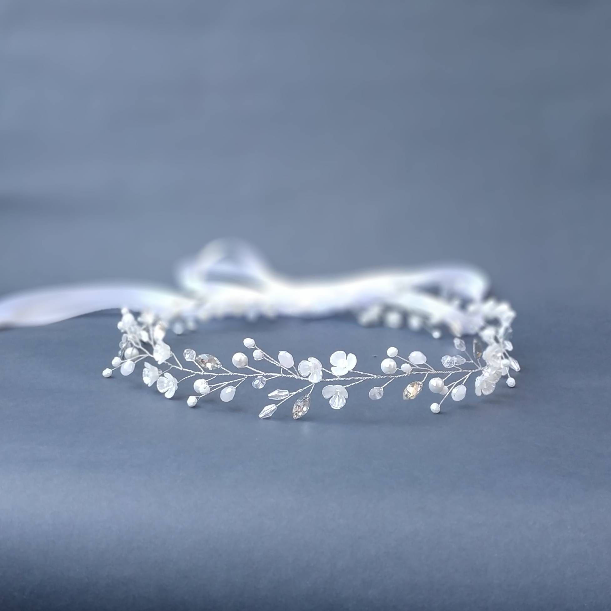 First Communion Flower Headband Floral Hair Wreath Communion - Etsy