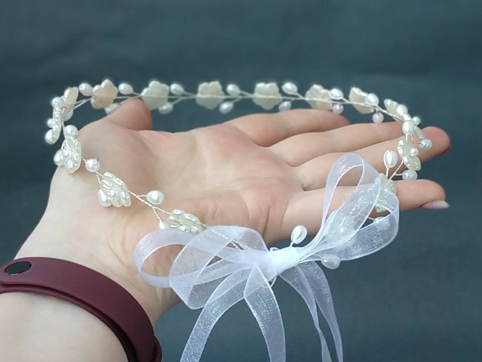 First Communion Flower Headband White Floral Hair Wreath Communion ...