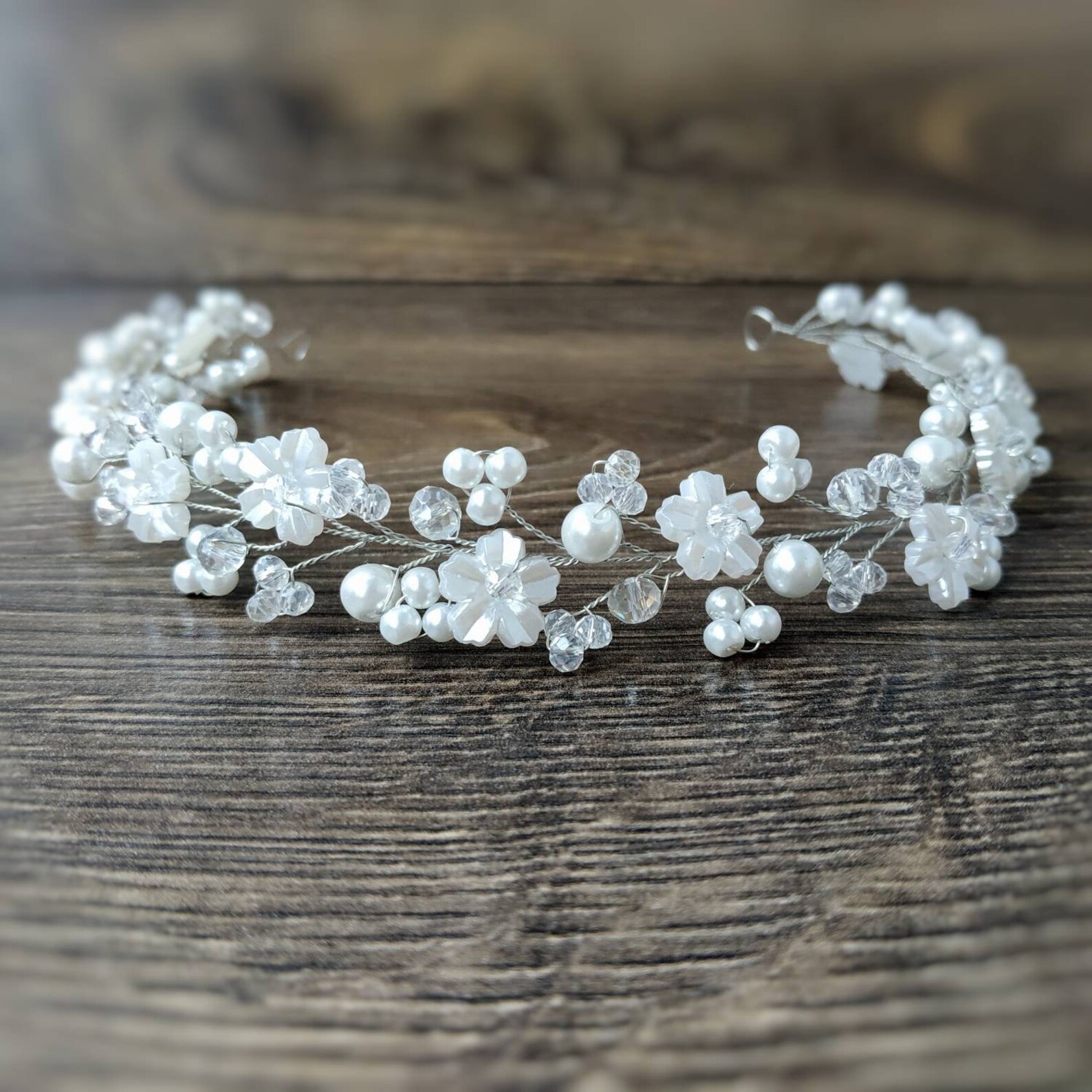 First Communion Headpiece. White Flower Headband. - Etsy