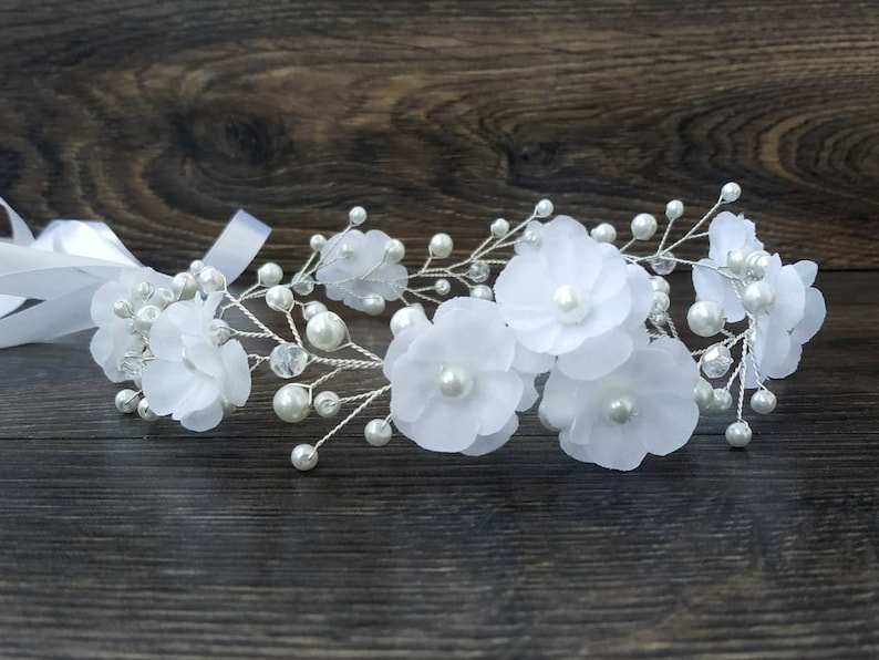 First Communion Headband Floral Hair Piece - Etsy