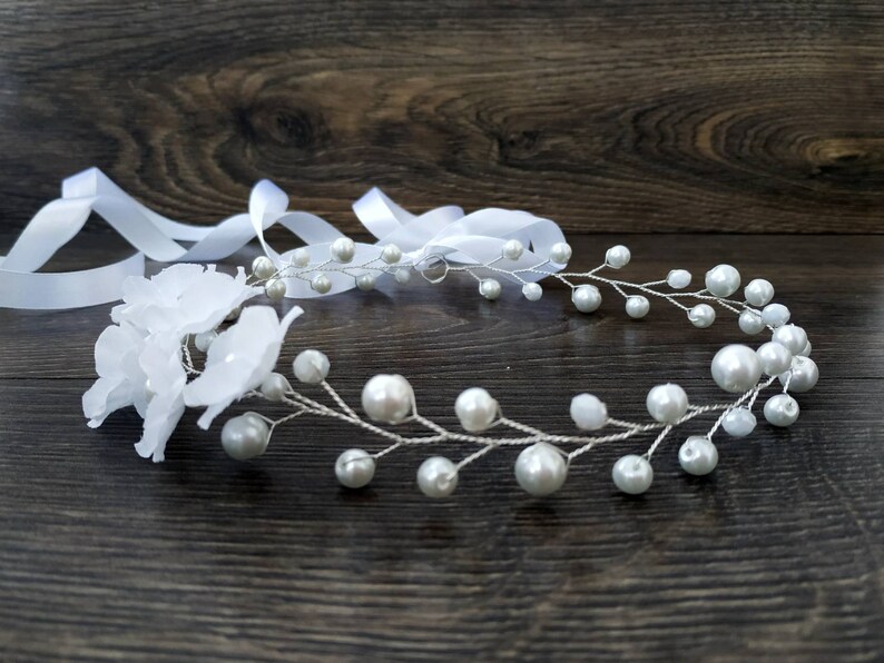 First Communion Headband Adjustable Flower Hair Wreath. | Etsy