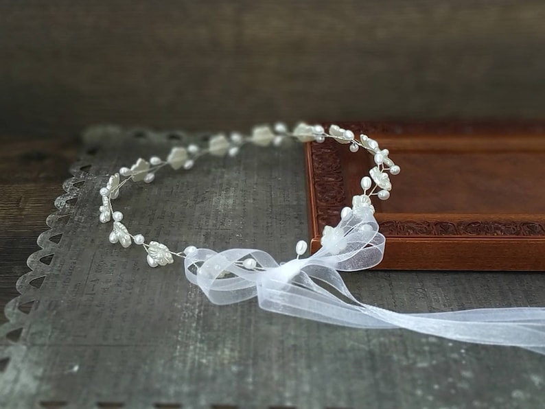 First Communion Flower Headband White Floral Hair Wreath Communion ...
