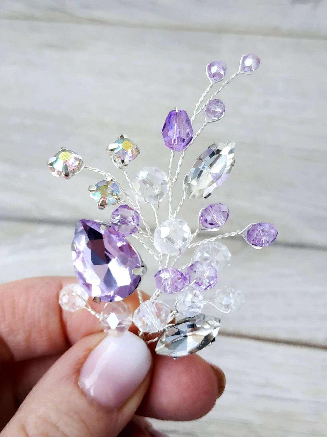 Purple Hair Pins Lavender Wedding Hair Piece Bridal Hair Piece - Etsy