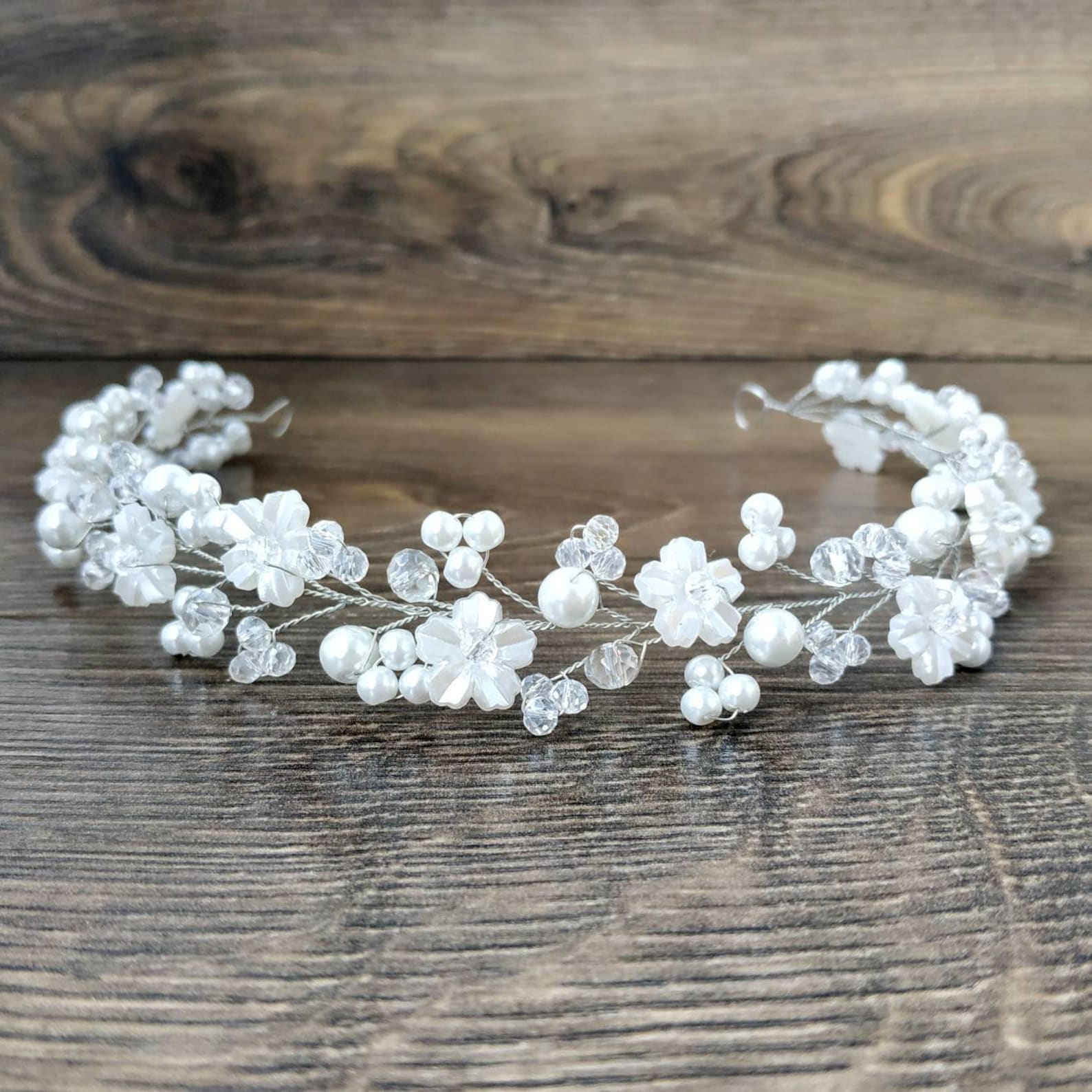 First Communion Headpiece. White Flower Headband. | Etsy