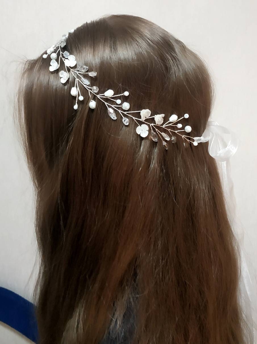 First Communion Flower Headband Floral Hair Wreath Communion - Etsy