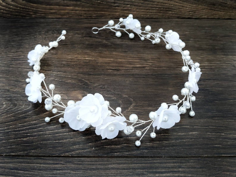 First Communion Headband Floral Hair Piece | Etsy