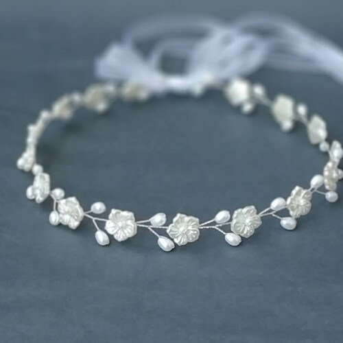 First Communion Headband Floral Hair Wreath Communion - Etsy