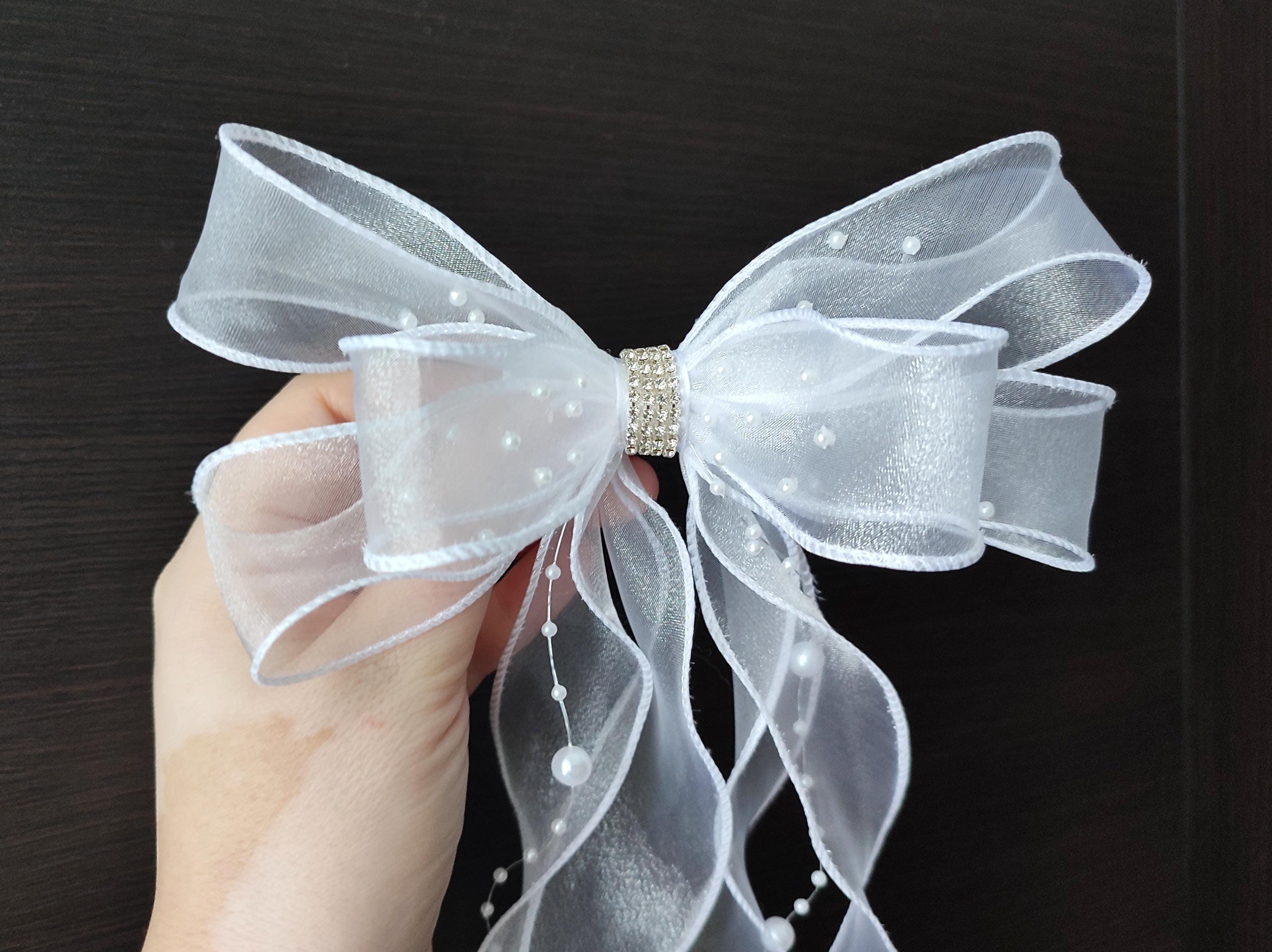 White Hair Bow First Communion Veil First Communion Bow Tie - Etsy