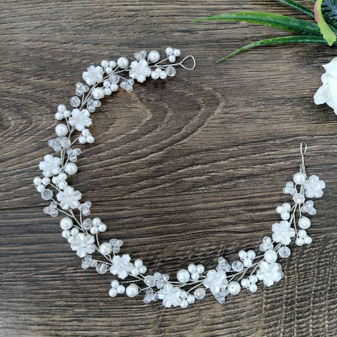 First Communion Headpiece. White Flower Headband. | Etsy