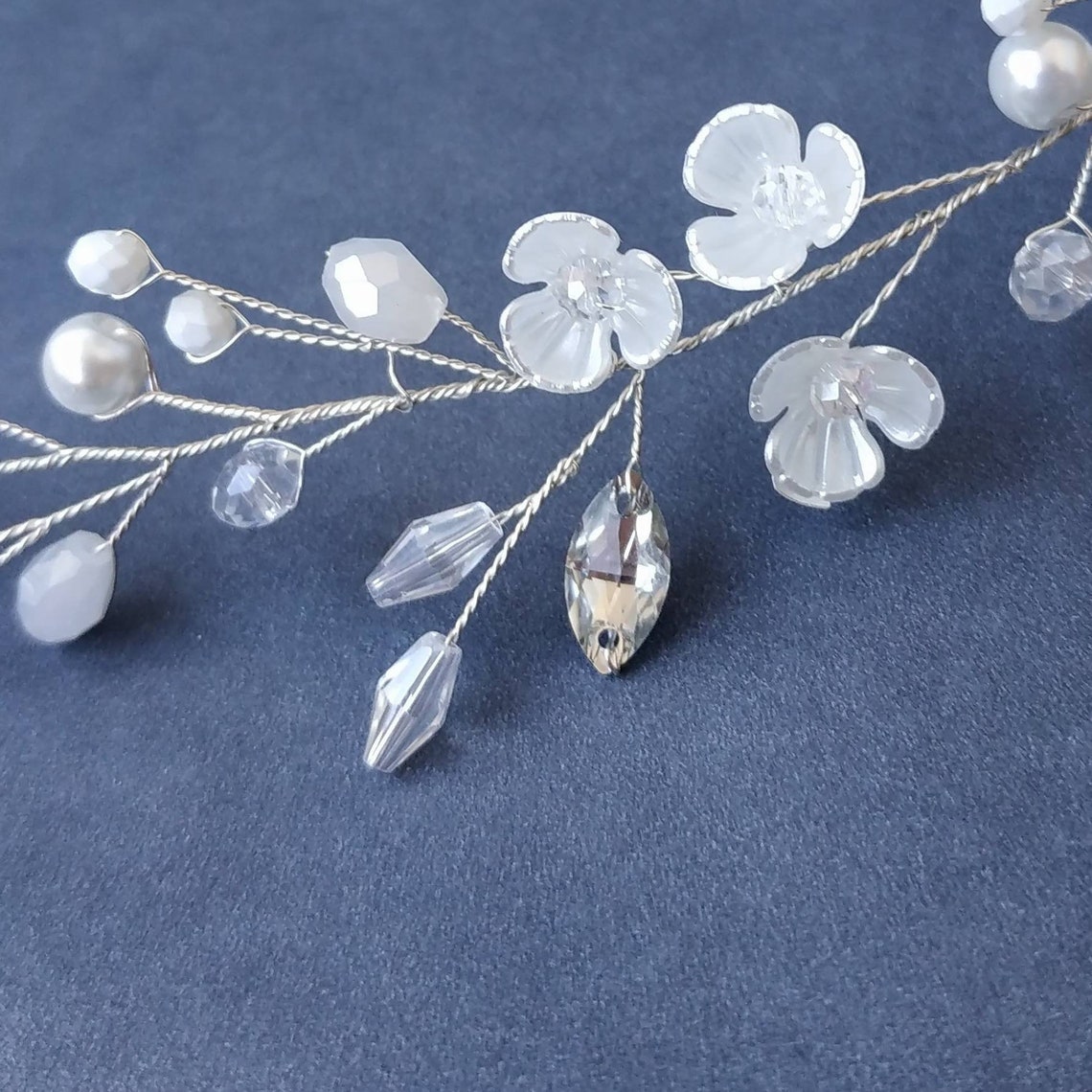 First Communion Flower Headband Floral Hair Wreath Communion - Etsy