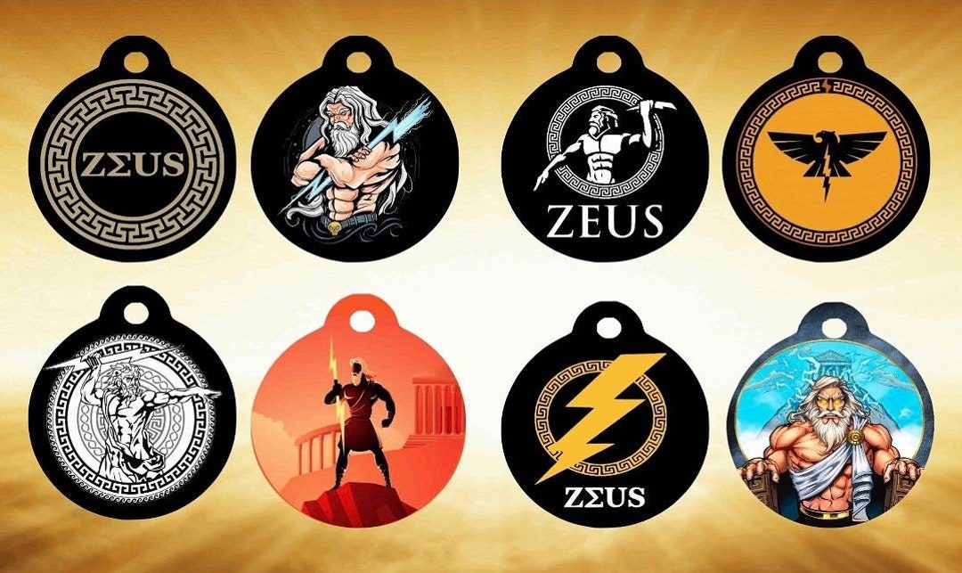 Custom Zeus God Greek Pet Dog Cat Tag School Bag Sports Key Ring Disc ...