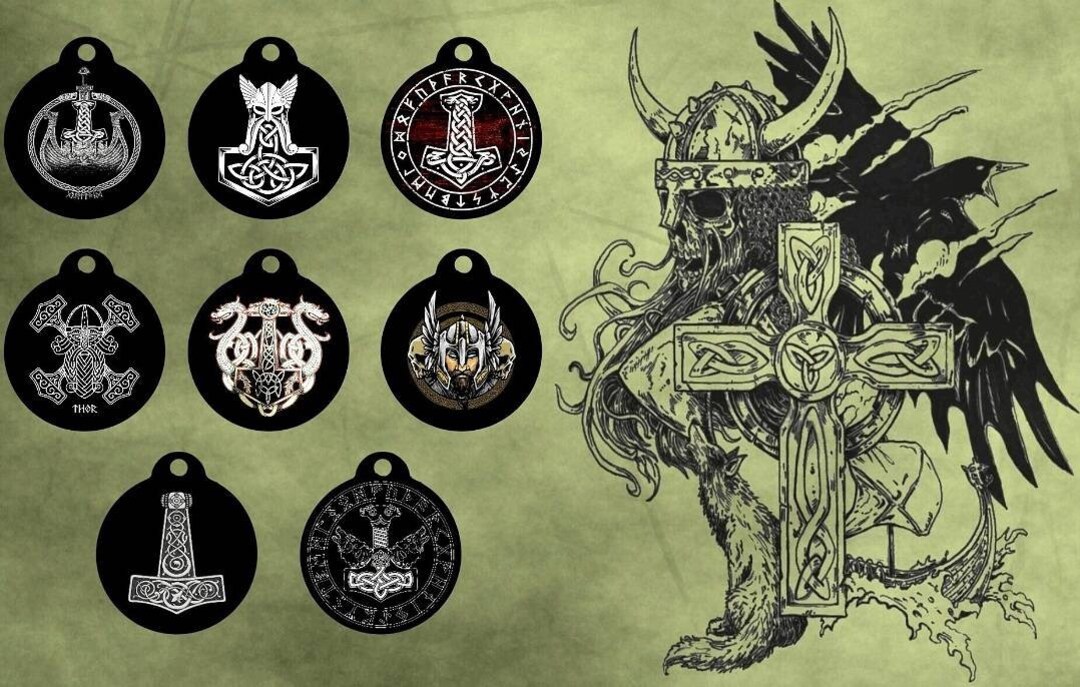 Custom Thor Hammer Loki Odin Pet Dog Cat Tag School Bag Sports Key Ring ...