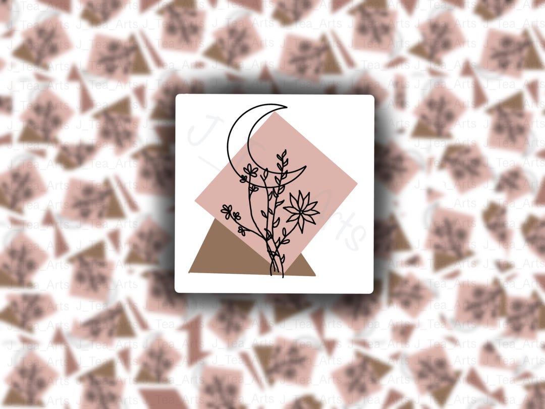 Abstract Moon, Die Cut Vinyl Sticker - Etsy