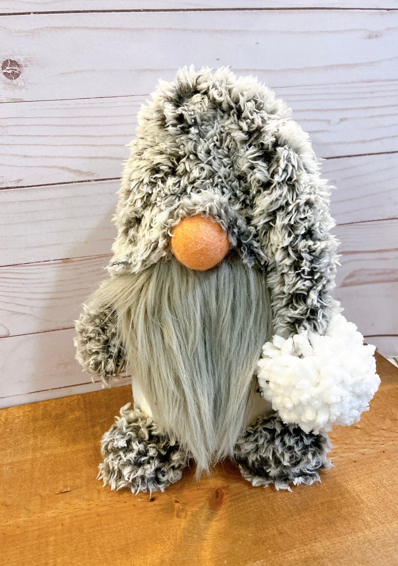 Super Soft Fluffy Gray Large Gnome | Etsy