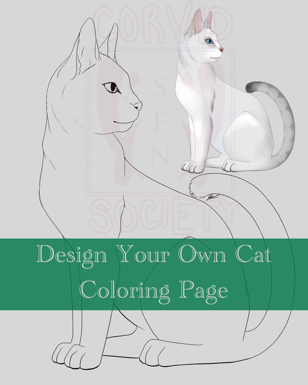 Warrior Cat OC Printable Coloring Sheet | Design Your Own Cat ...