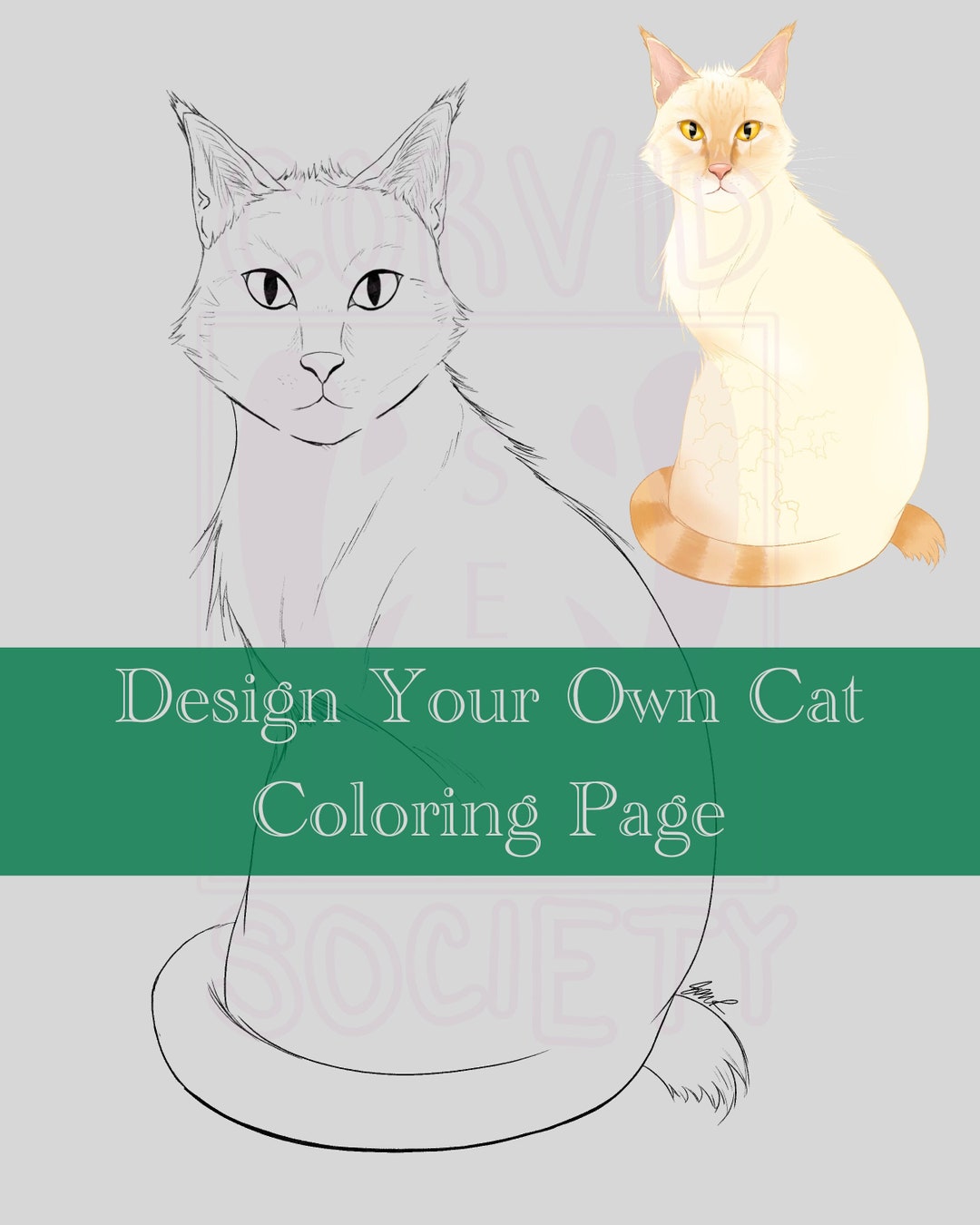 Warrior Cat OC Printable Coloring Sheet | Design Your Own Cat ...