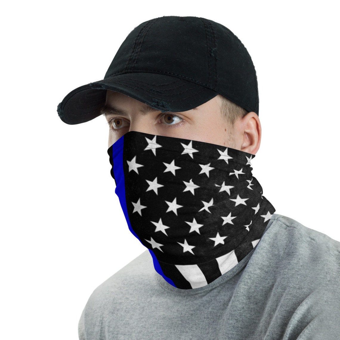 Thin Blue Line Neck Gaiter - Etsy
