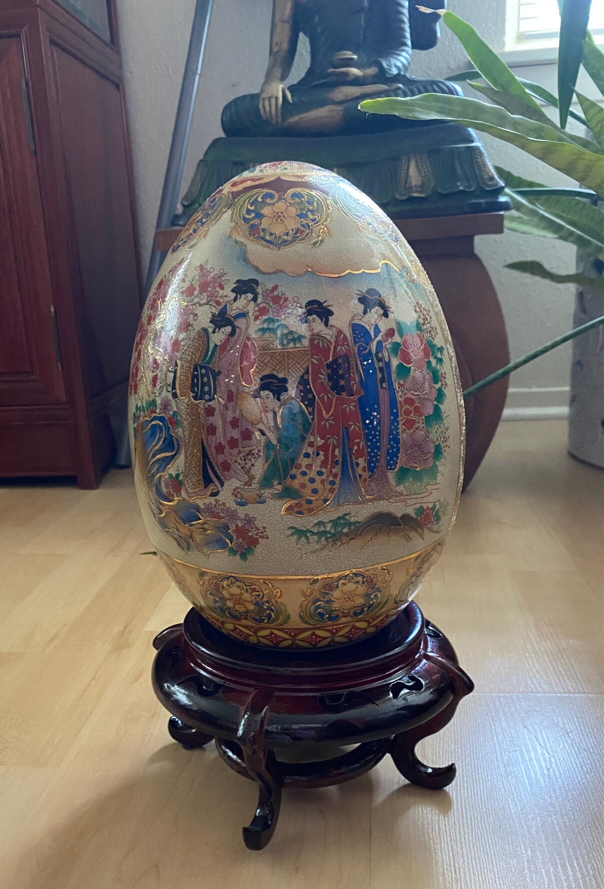 Detailed Porcelain Egg. Ornate Egg Decor, Unique Egg Decor, Golden Egg ...
