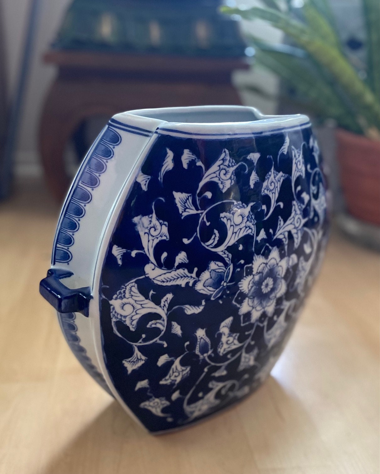 Blue Porcelain Floral Vase. Blue and White Porcelain, Unique Porcelain ...