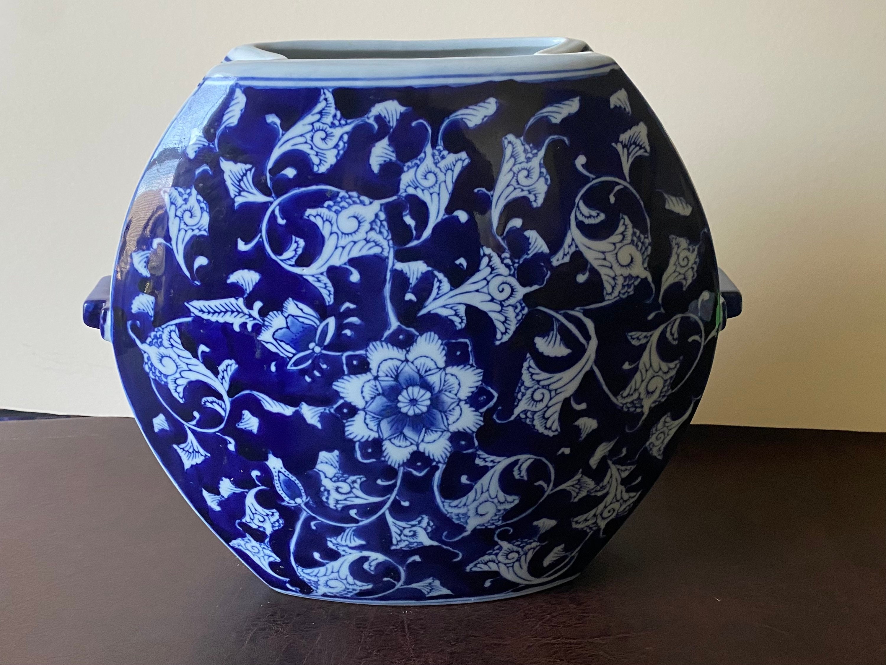 Blue Porcelain Floral Vase. Blue and White Porcelain, Unique Porcelain ...