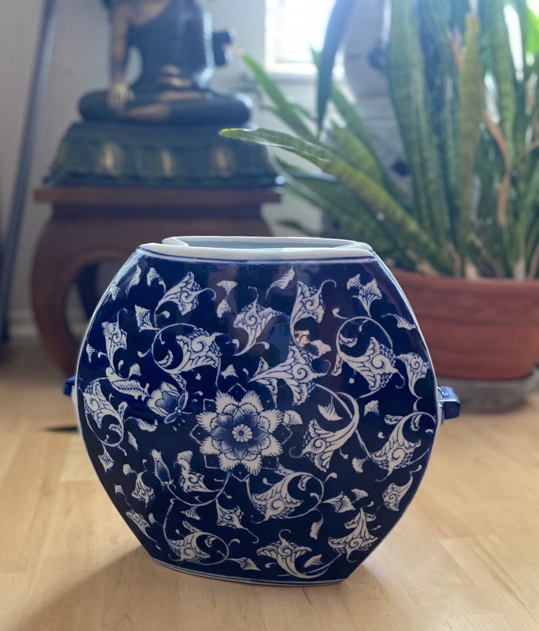 Blue Porcelain Floral Vase. Blue and White Porcelain, Unique Porcelain ...