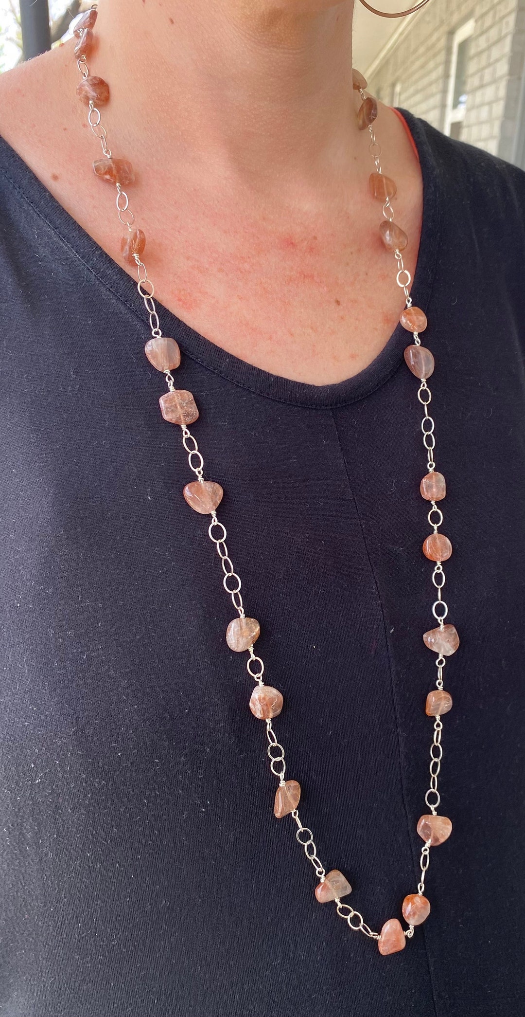 Handmade Sunstone Necklace. Sunstone and Silver, Handmade Sunstone ...