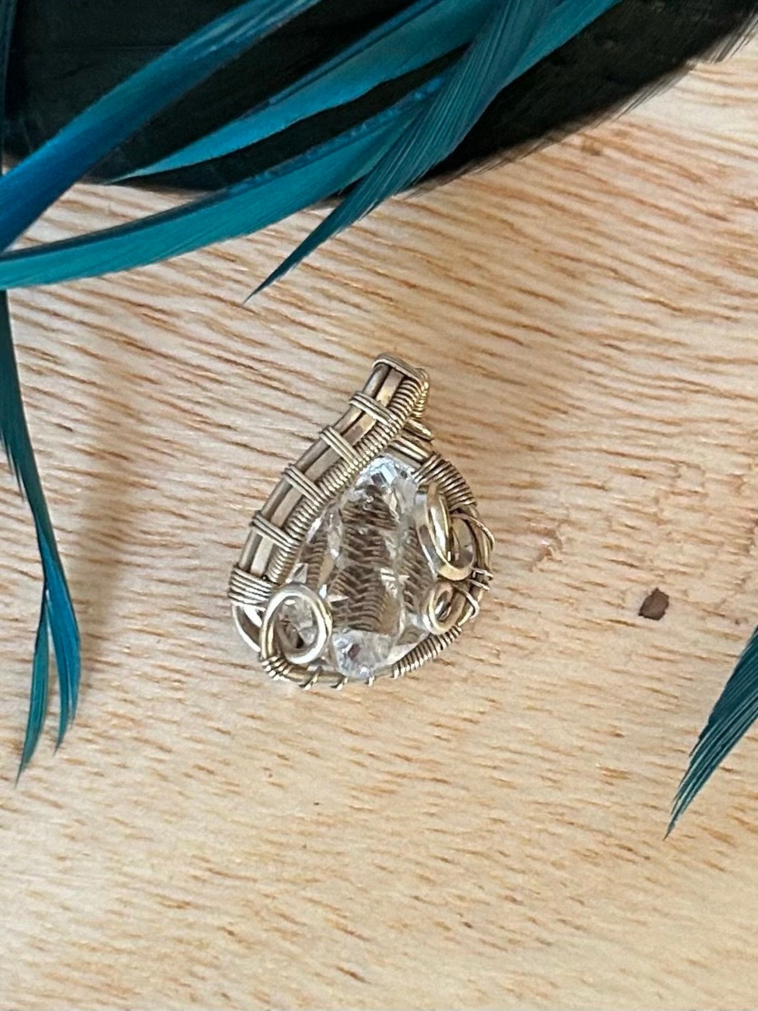 Sterling Silver Wire Wrap Herkimer Diamond, Jewelry Making, Fine Metal ...