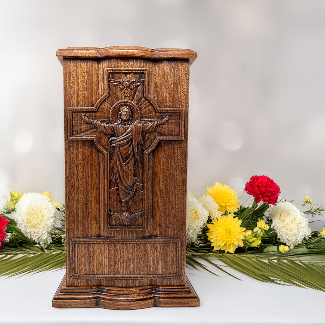 Jesus Ascension Cross Companion Urn for Human Ashes | Personalized ...