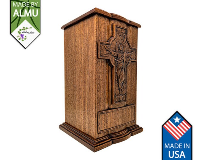 Custom Jesus Ascension Cross Companion Urn for Human Ashes With Jesus ...