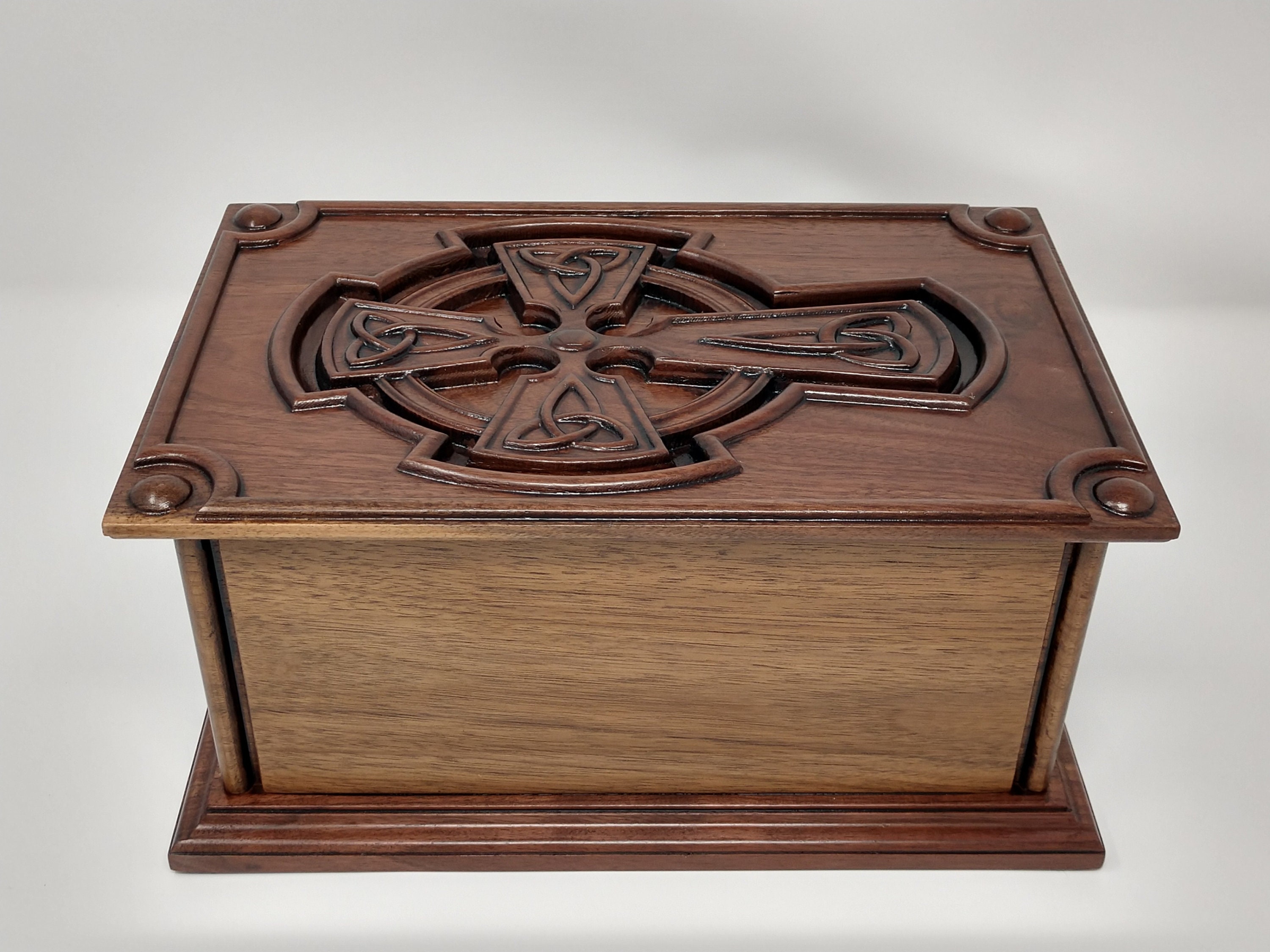 Celtic Cross Urn for Human Ashes / Wooden Irish Memorial Urn / | Etsy