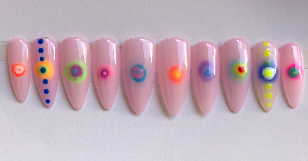 Aura Press on Nails Energy Nails Long Nails Fake Nails - Etsy