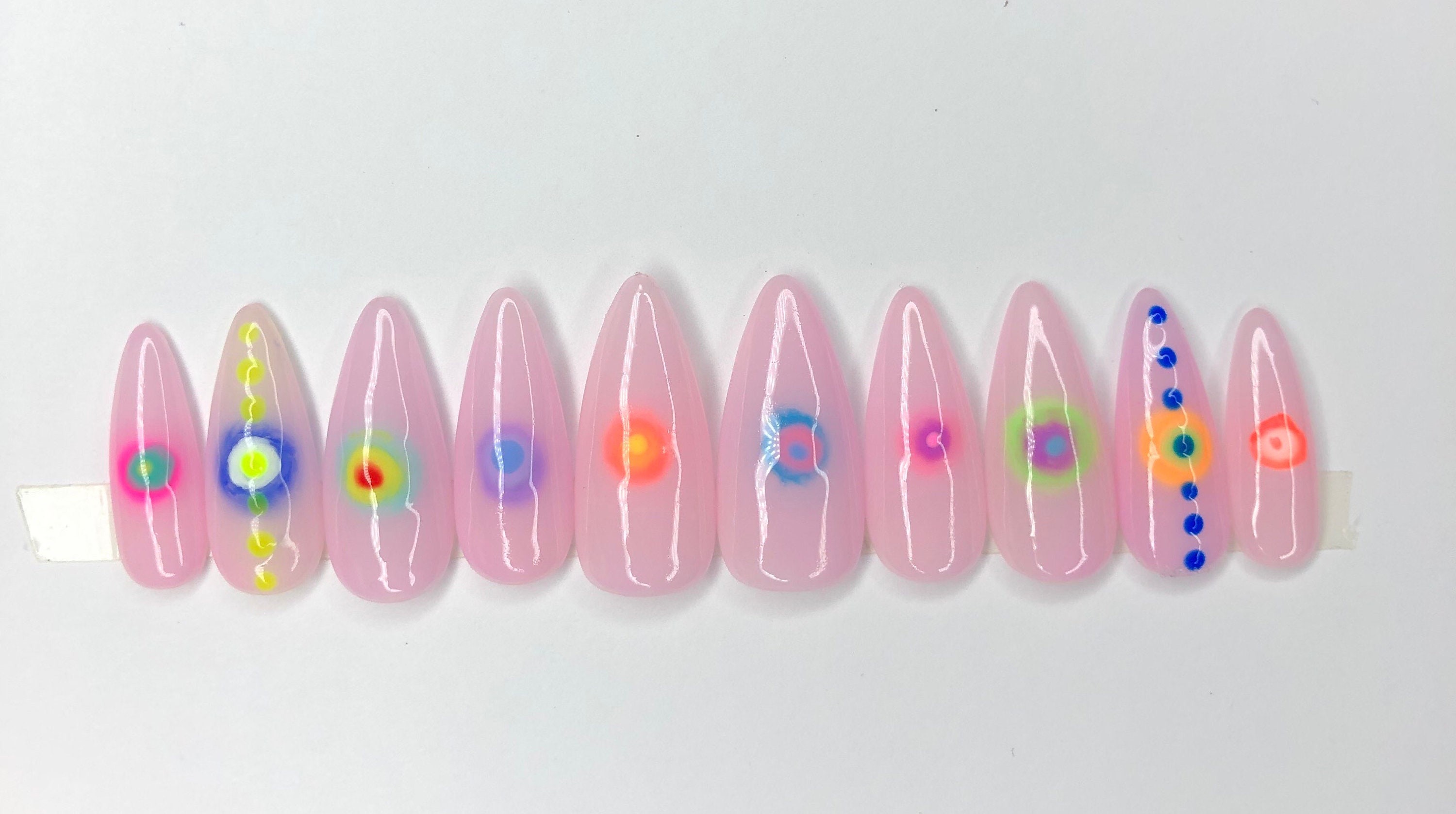 Aura Press on Nails Energy Nails Long Nails Fake Nails | Etsy