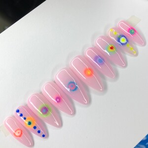 Aura Press on Nails Energy Nails Long Nails Fake Nails - Etsy
