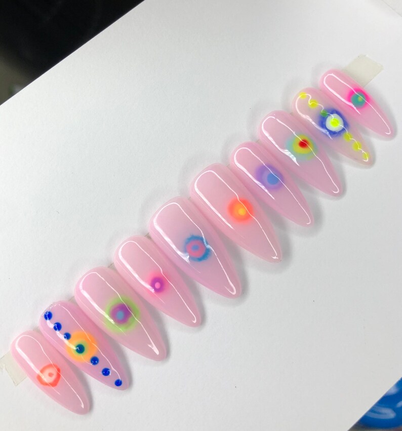 Aura Press on Nails Energy Nails Long Nails Fake Nails | Etsy