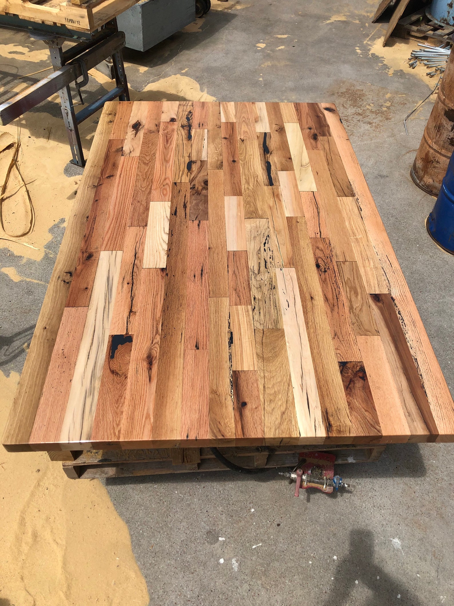 Reclaimed Butcher Block Mixed Hardwood Countertops From Industrial ...