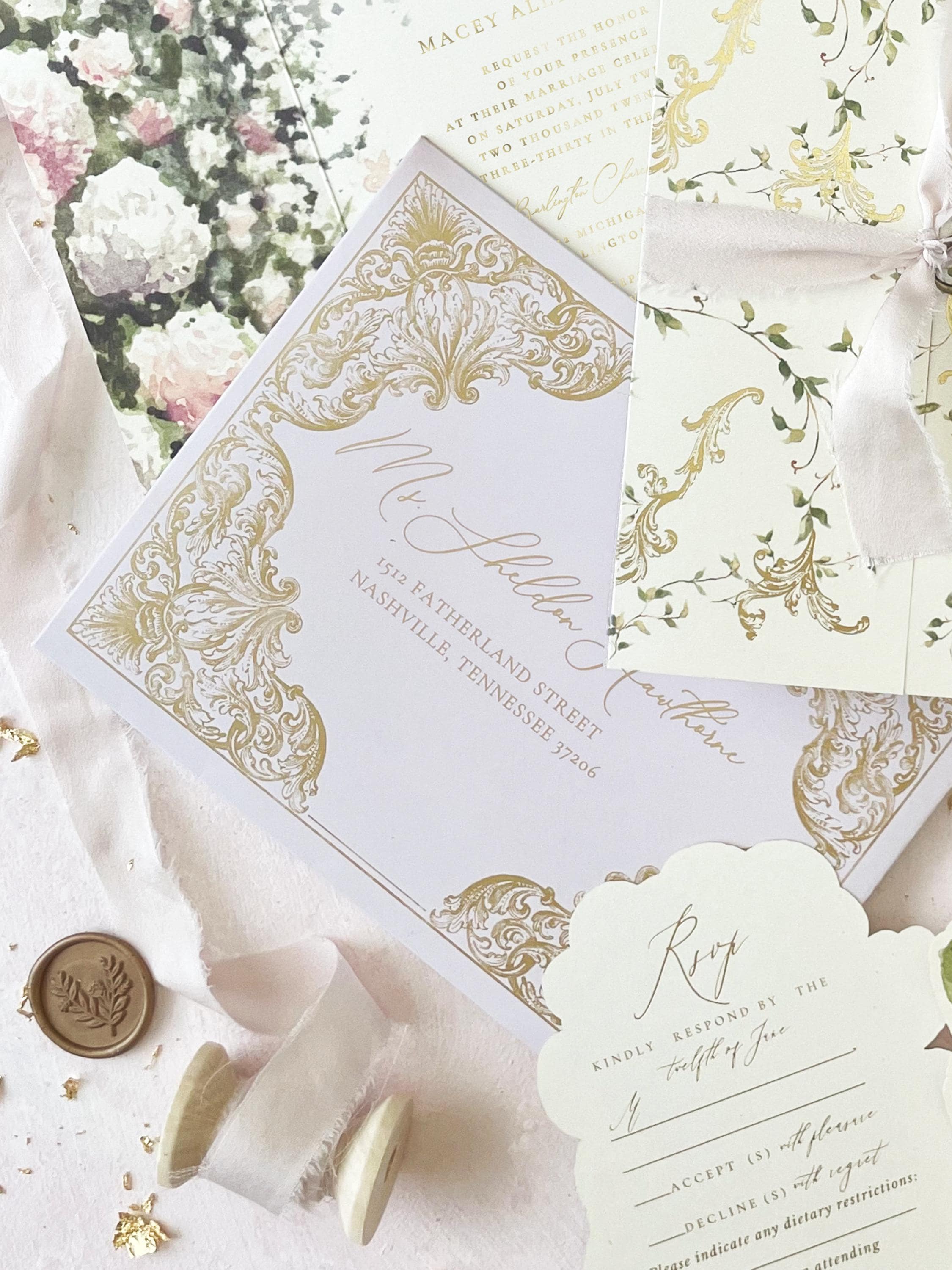 Vintage French Wedding Invitation – Romantic Chic Secret Garden Suite ...