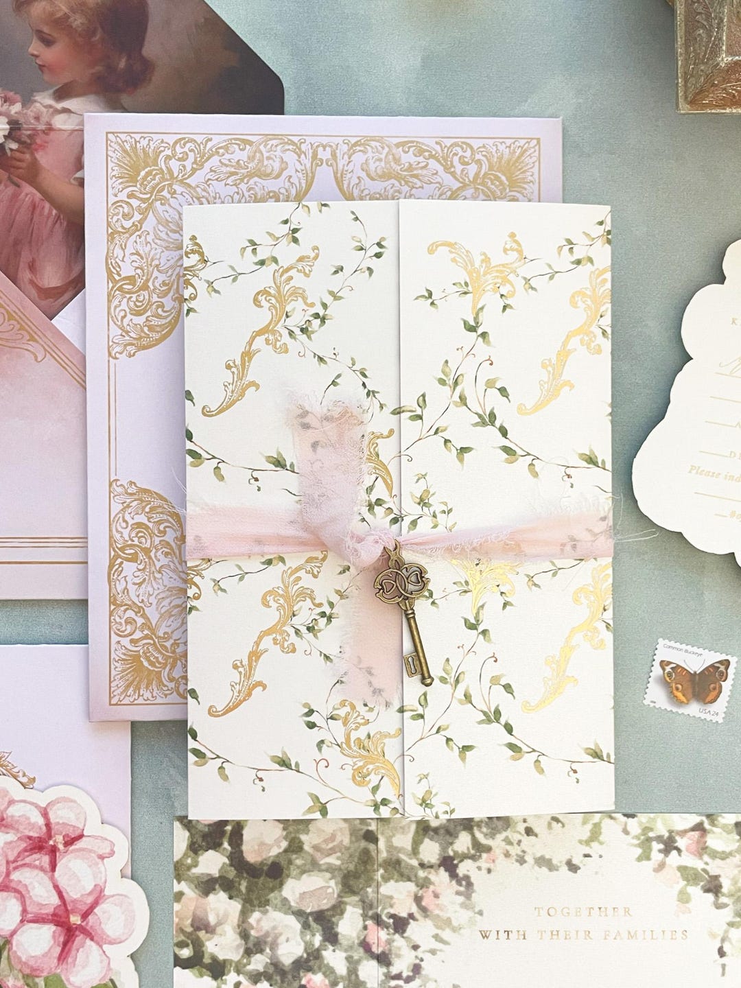 Whimsical Cottagecore Wedding Invitation – Romantic Chic Secret Garden ...