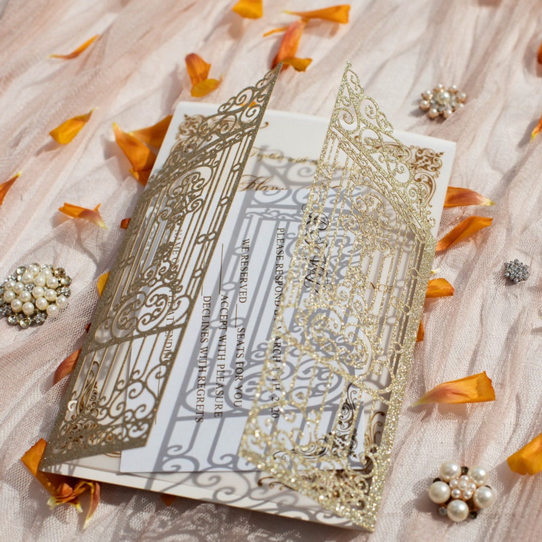 Enchanted Forest Gate Laser Cut Wedding Invitations, Custom Invitations ...