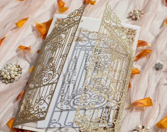 Celtic Knot Laser Cut Irish Wedding Invitation Woven Cross - Etsy