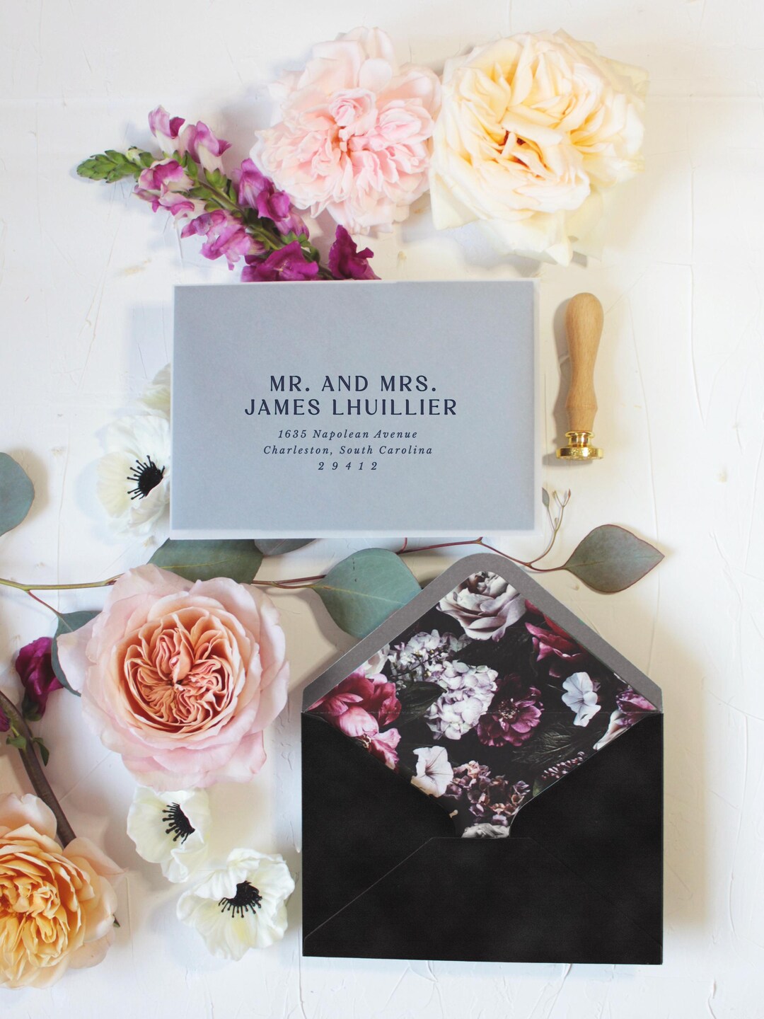 Velvet Envelopes With Vellum Outer Envelopes and Guest Address Printing ...